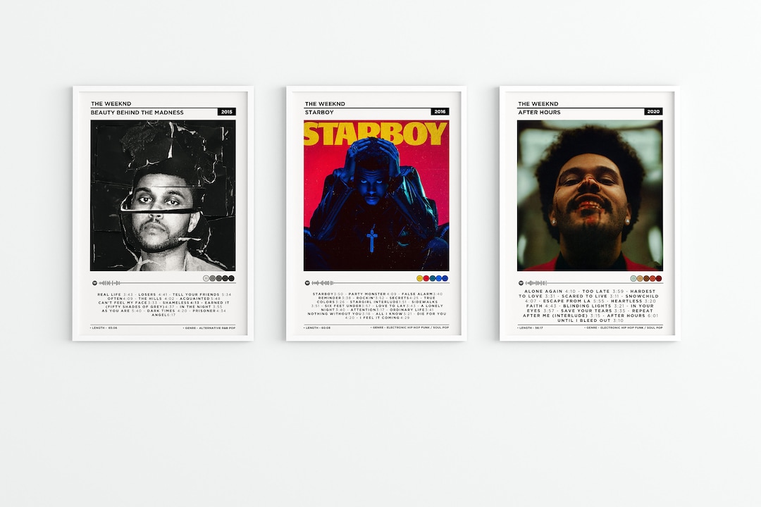 The Weeknd 3 Set Album Poster / the Weeknd Poster / After - Etsy Hong Kong