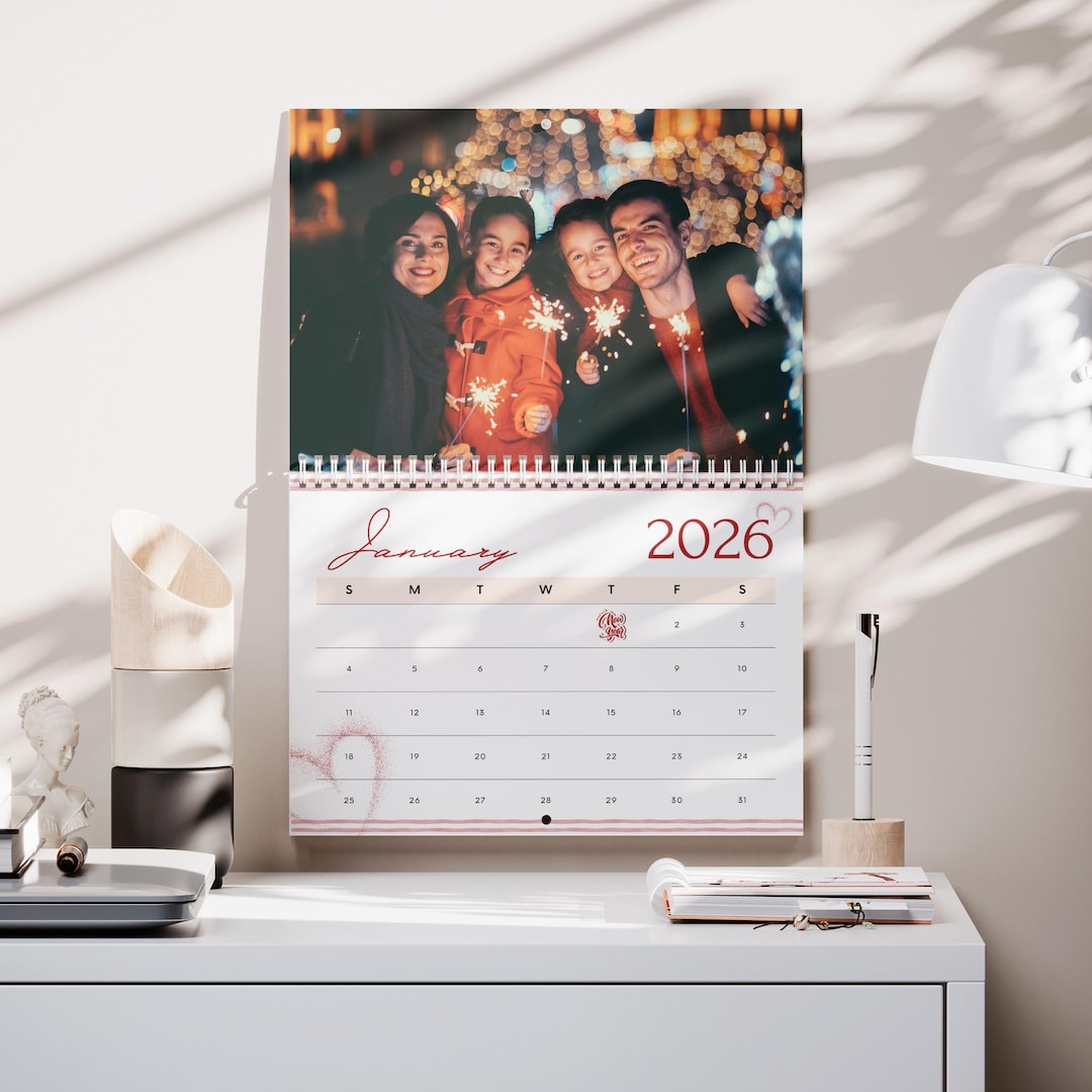 2026 Custom Calendar With Your Own Photos, 12 Months + 1 Front Cover ...