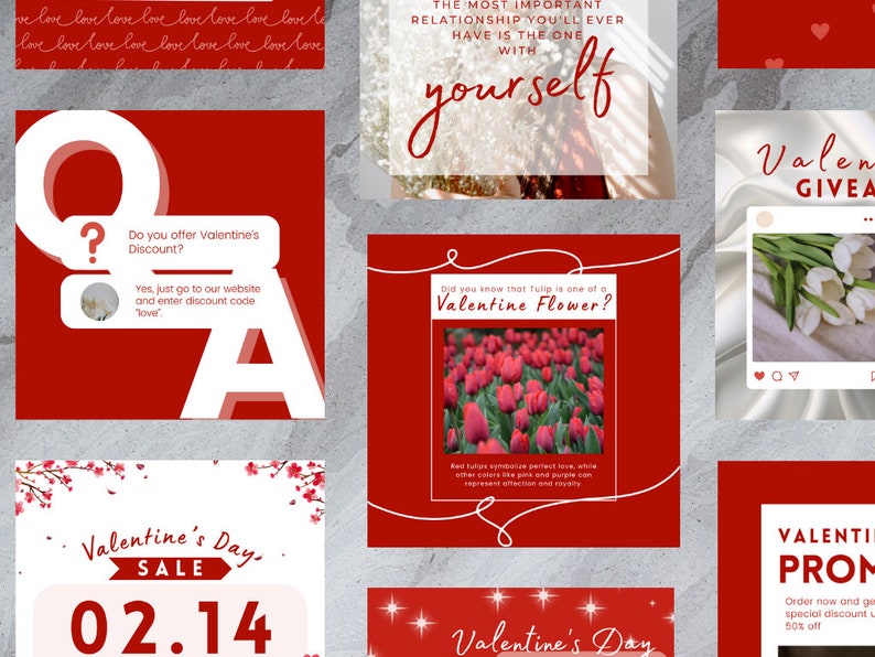Valentines Day Canva Template for Instagram Social Media Marketing ...