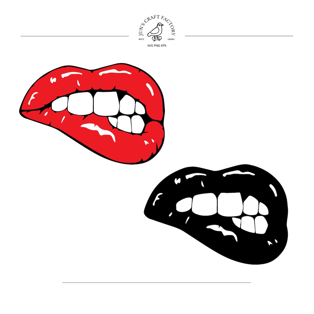 Biting Lip Svg, Lips Svg, American Lips Svg, Lips Clip Art, Red Lips ...