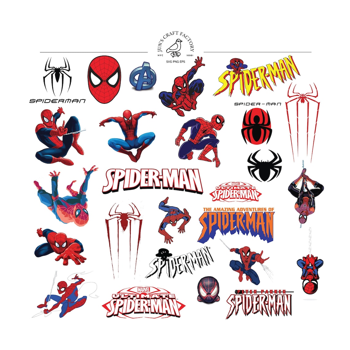 Spiderman Svg Bundle, Spiderman Face, Spiderman Clipart, Spiderman Logo ...