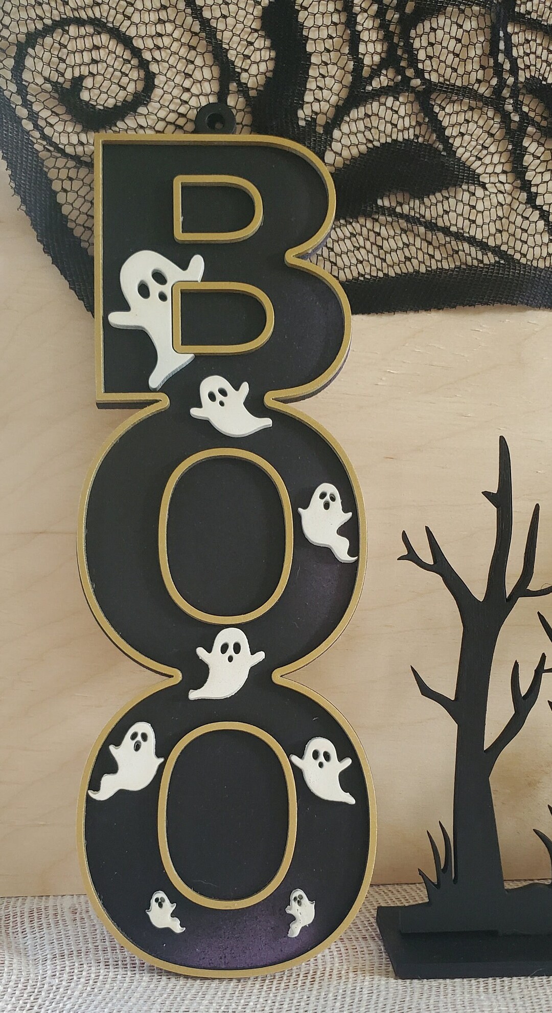 BOO and Ghosts Sign - Etsy