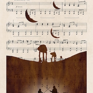 STAR WARS Art Prints - Set of 3 Sheet Music Art Prints - Star Wars Home ...