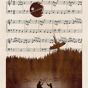 STAR WARS Art Prints - Set of 3 Sheet Music Art Prints - Star Wars Home ...