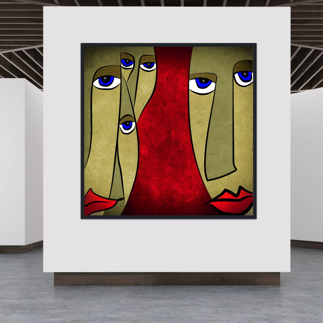 Digital Print, Cubist Portrait, Modern Printable Wall Decor, Large Home ...