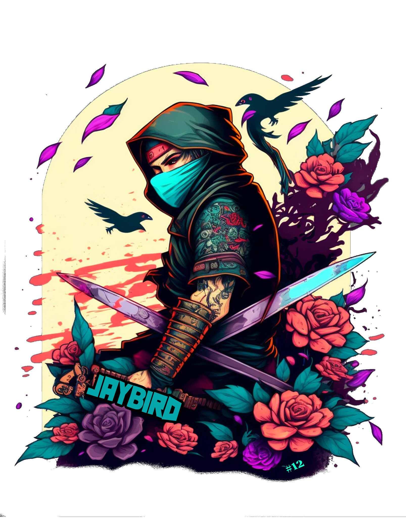 Tattoo and Anime Style, Jaybird Shirt, Jaybird, Abstract Style, Graphic ...