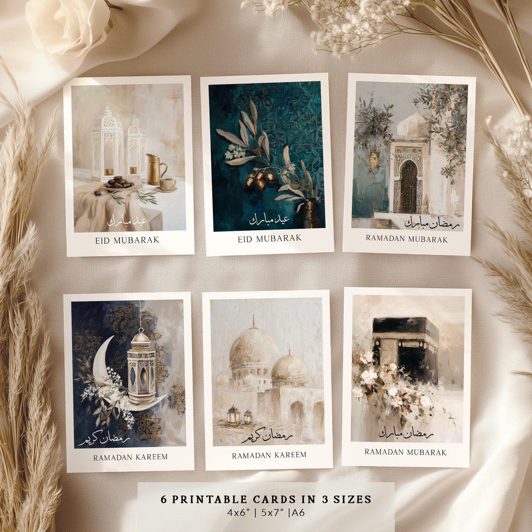Set of 6 Ramadan & Eid Cards - Digital Download, Ramadan Gifts ...