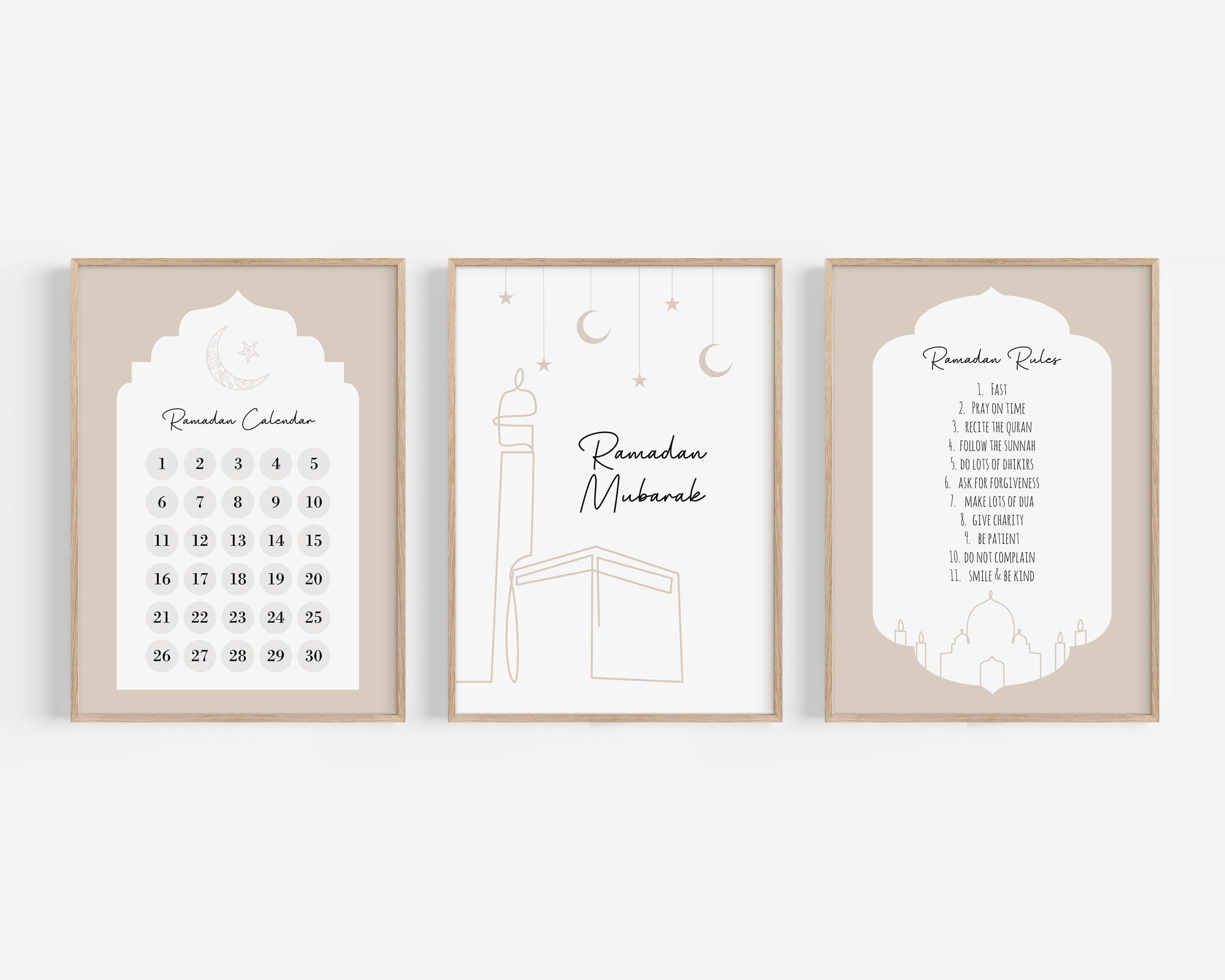 Ramadan Wall Art Set of 3 Islamic Digital Prints Ramadan - Etsy