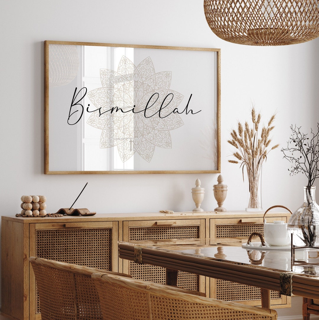 Bismillah Islamic Wall Art Decor, Muslim Posters and Prints, Islam ...