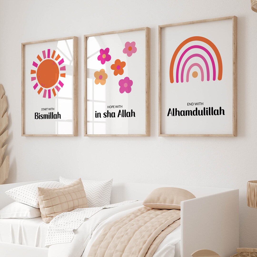 Islamic Wall Art for Young Girls Printable Muslimah Room Decor, Digital ...