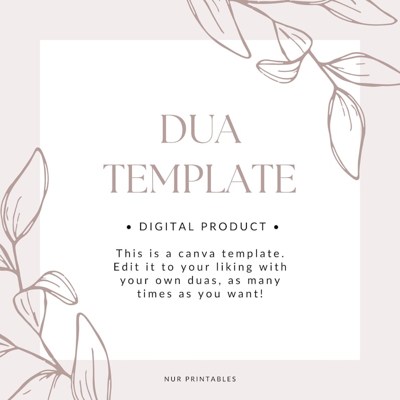Islamic Art Dua Cards CANVA TEMPLATE Personalised Dua Card - Etsy
