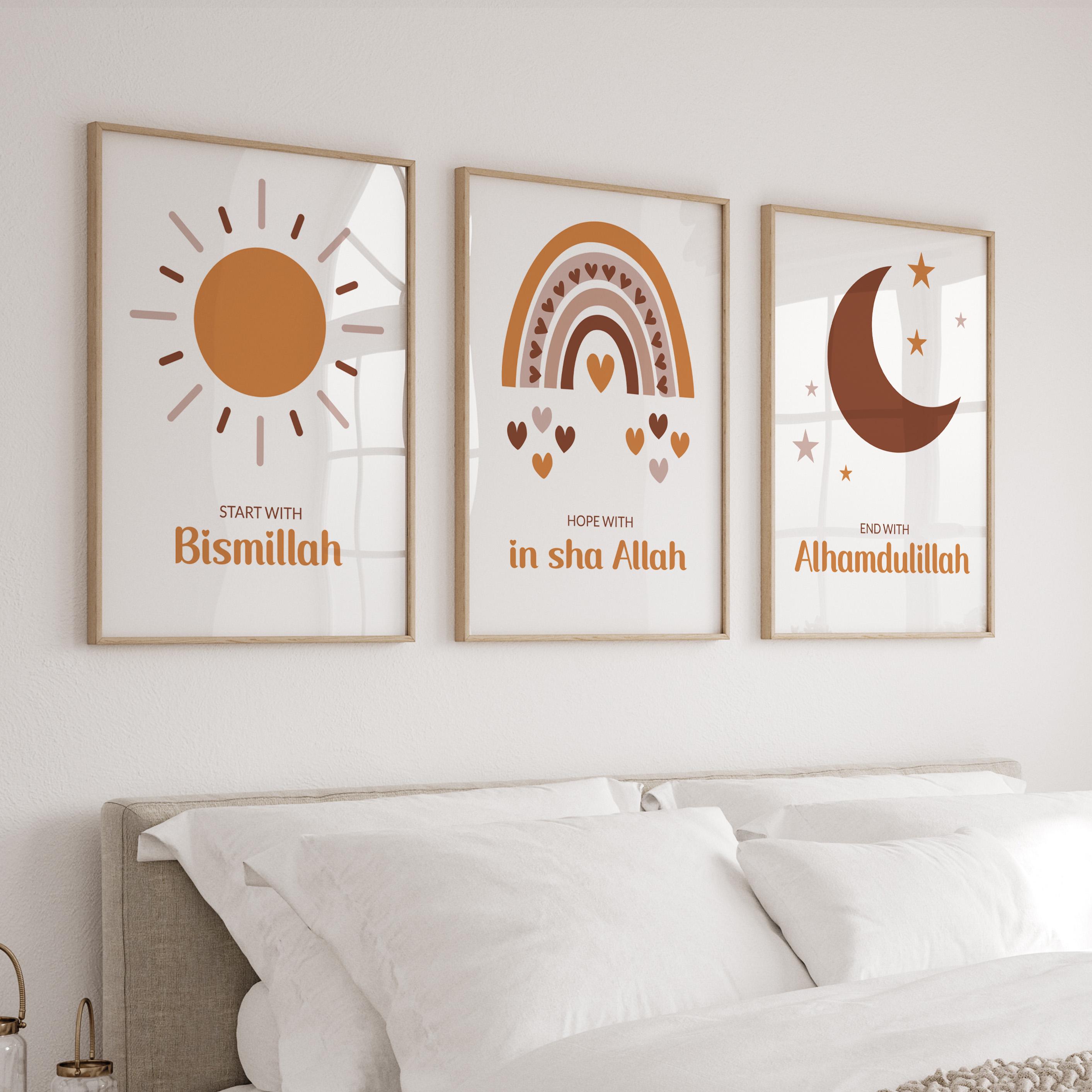 Printable Islamic Wall Art for Children, Neutral Muslim Nursery Decor ...