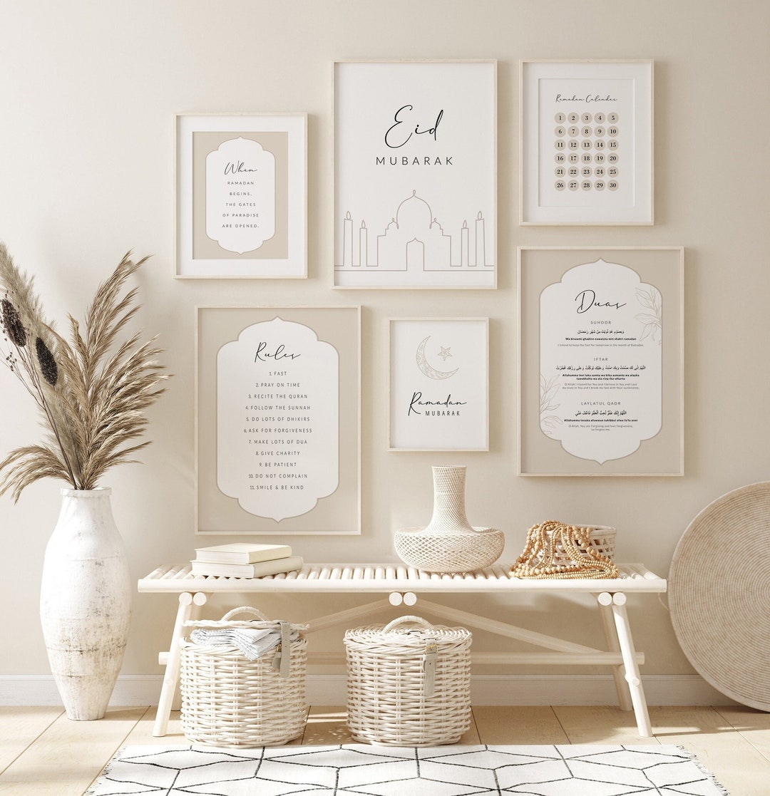 Ramadan Wall Art, Set of 6 Islamic Digital Wall Art, Suhoor Iftar Dua ...