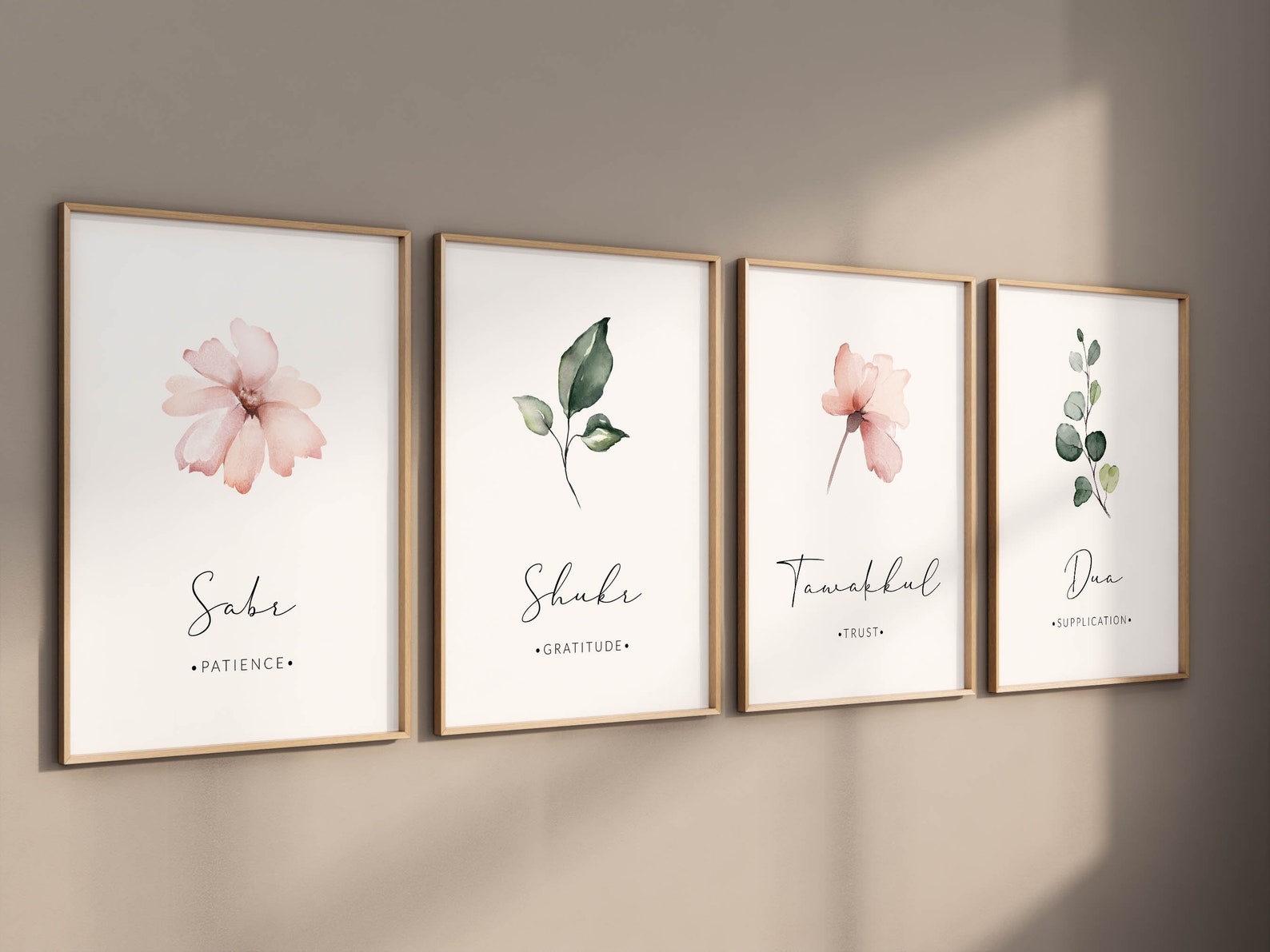 4 Piece Islamic Wall Art Set of 4 Islamic Prints Muslim Wall - Etsy