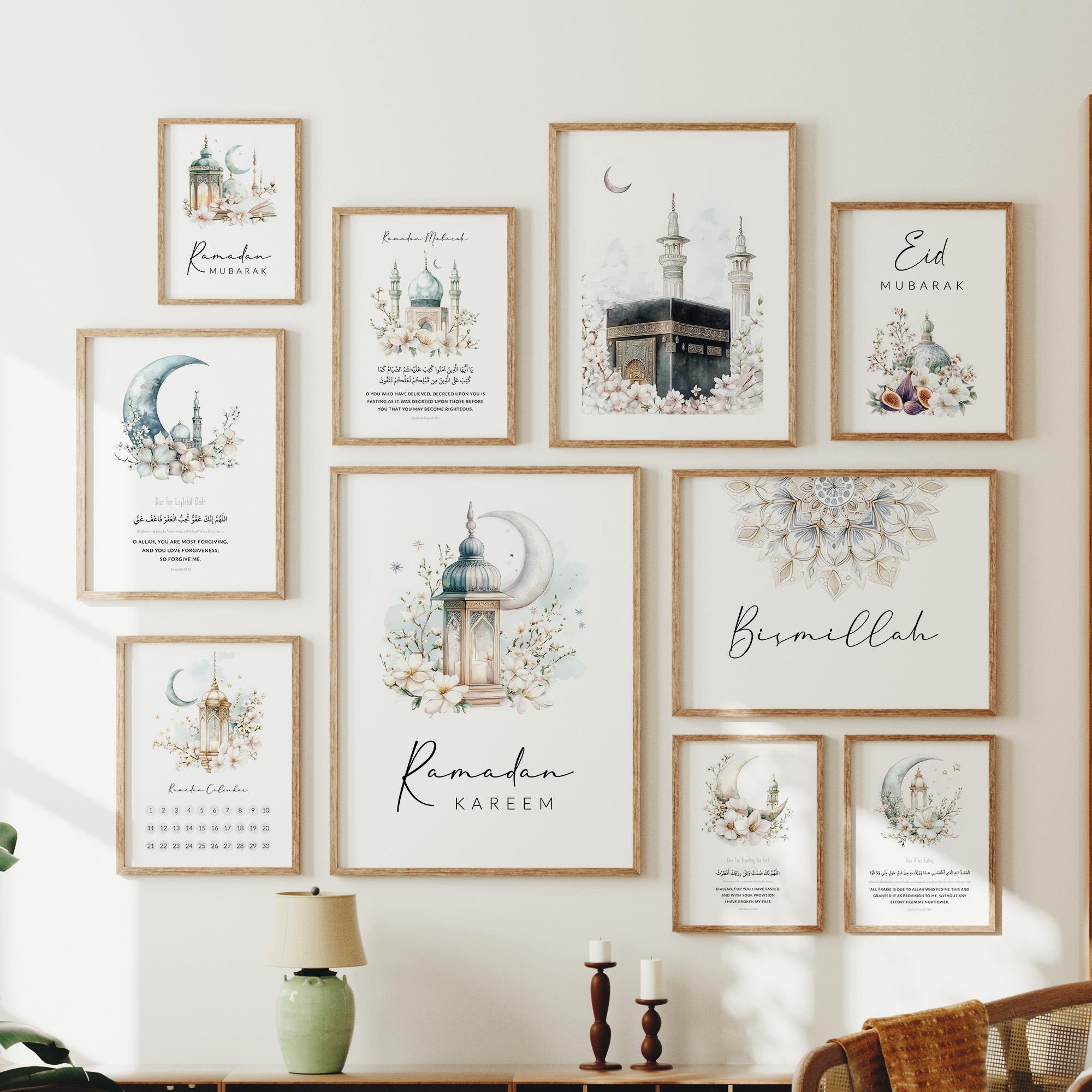 Set of 10 Ramadan Islamic Wall Art, Islam Posters Digital Download, Eid ...
