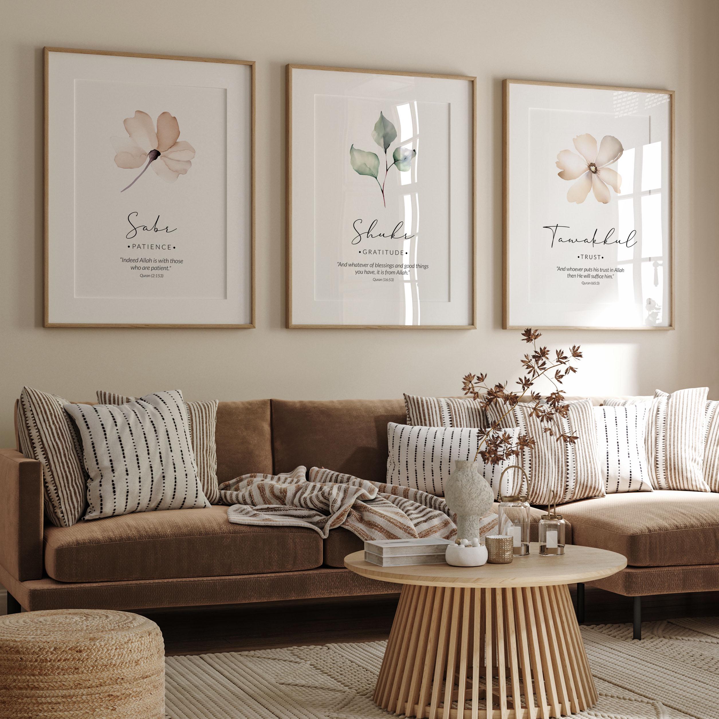 Set of 3 Islamic Digital Art Prints, Islamic Printable Wall Art ...
