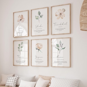 Islamic Digital Wall Art, Set of 6 Quran Verse Printable Wall Art ...