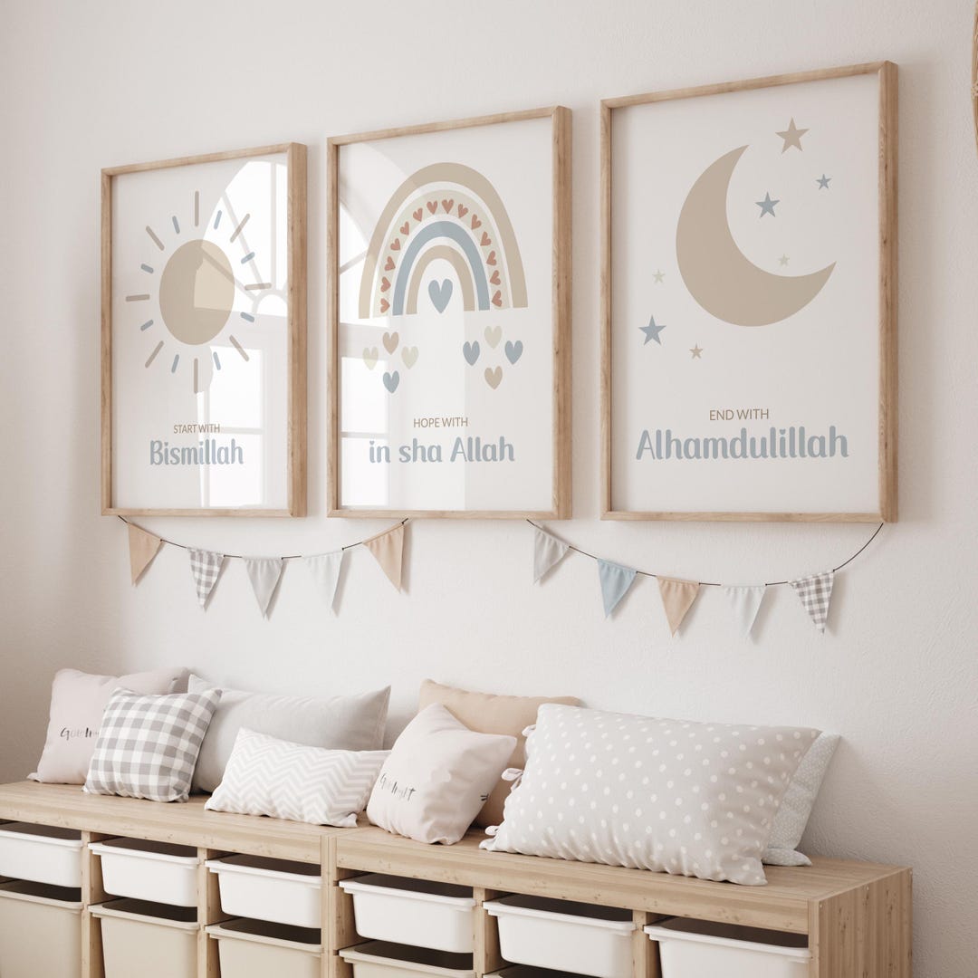 Printable Islamic Wall Art for Children, Muslim Nursery Decor in ...