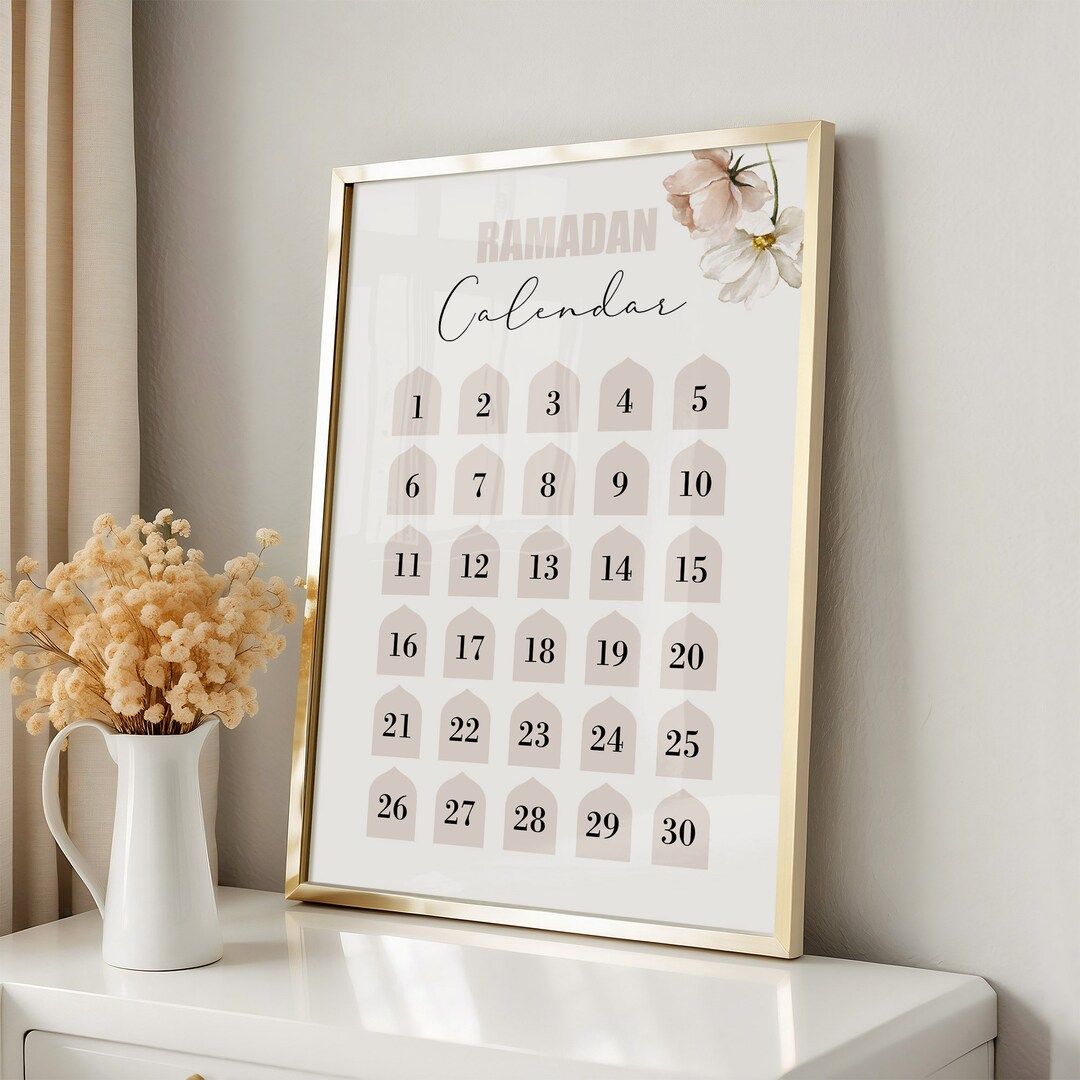 Ramadan Calendar Printable Wall Art, Ramadan Planner Digital Download ...
