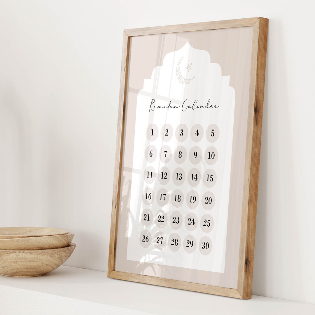 Ramadan Calendar Printable Wall Art, Ramadan Planner Digital Download ...