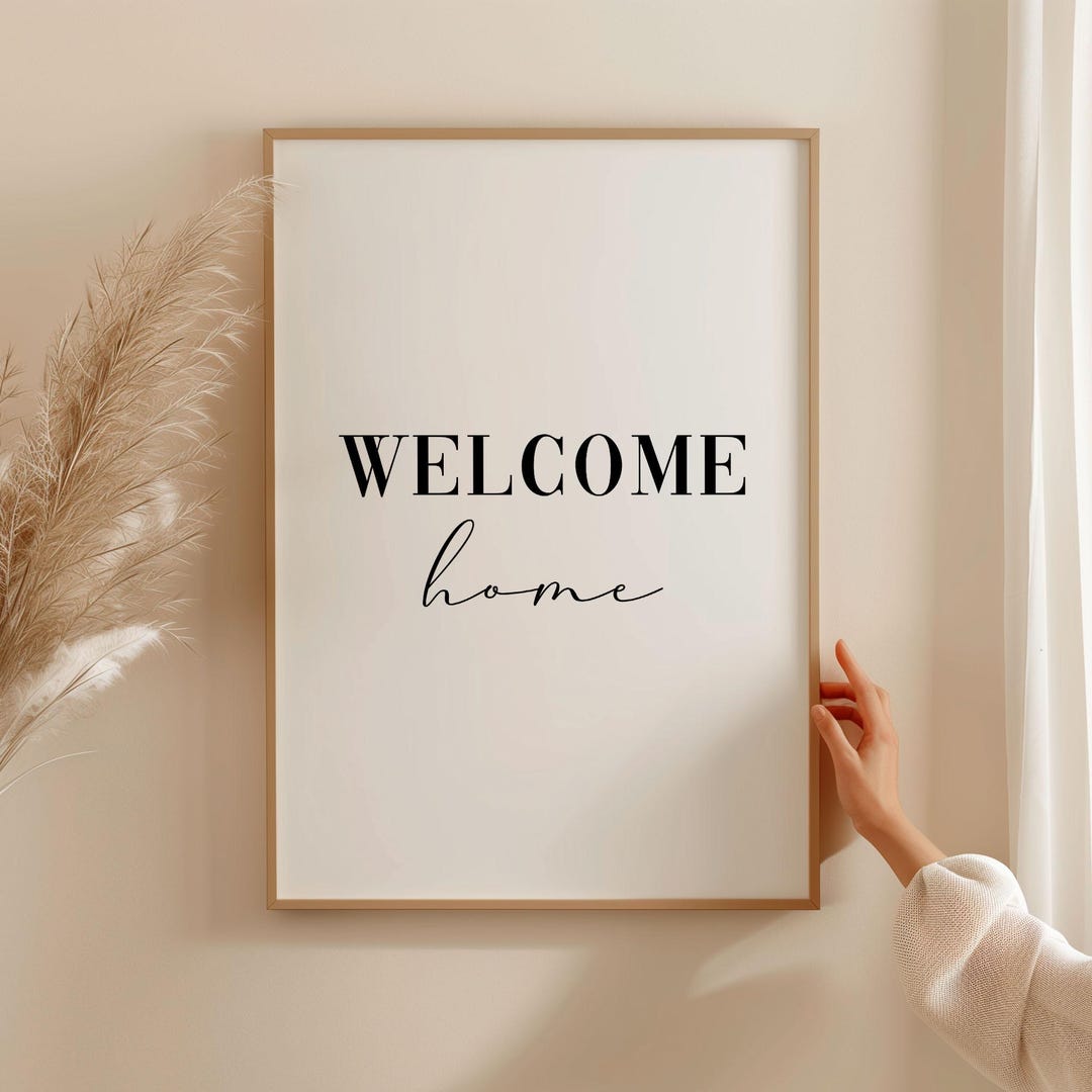 Welcome Home Printable Wall Art - Digital Download, Minimalist Print in ...