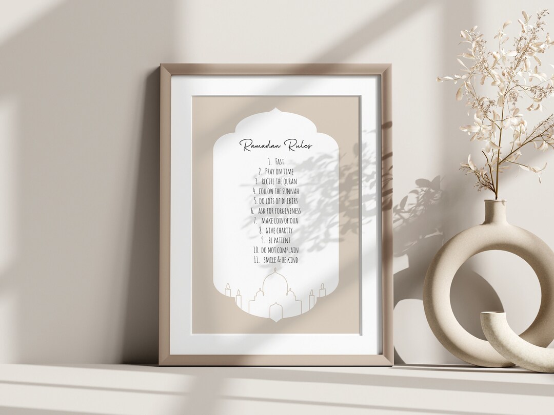 Printable Ramadan Rules Wall Art, Islamic Wall Art, Ramadan Decor ...