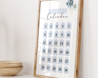 Ramadan Calendar Digital Download Wall Art, Ramadan Planner Digital ...