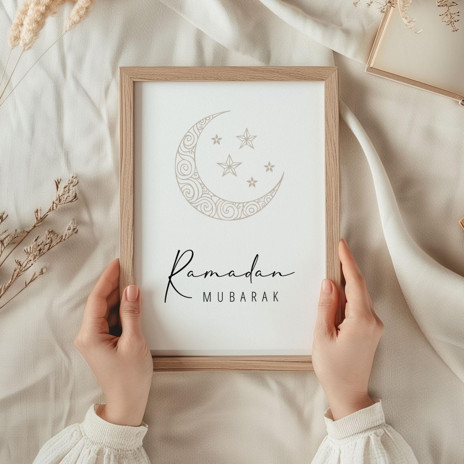 Minimalist Ramadan Mubarak Wall Art, Islamic Wall Art, Ramadan ...