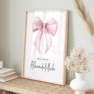 Girly Pink Bow Islamic Wall Art Digital Download, Set of 3 Muslim ...