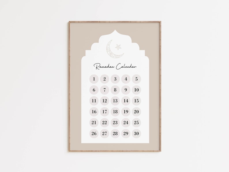 Ramadan Calendar Digital Download Wall Art, Ramadan Planner Countdown ...