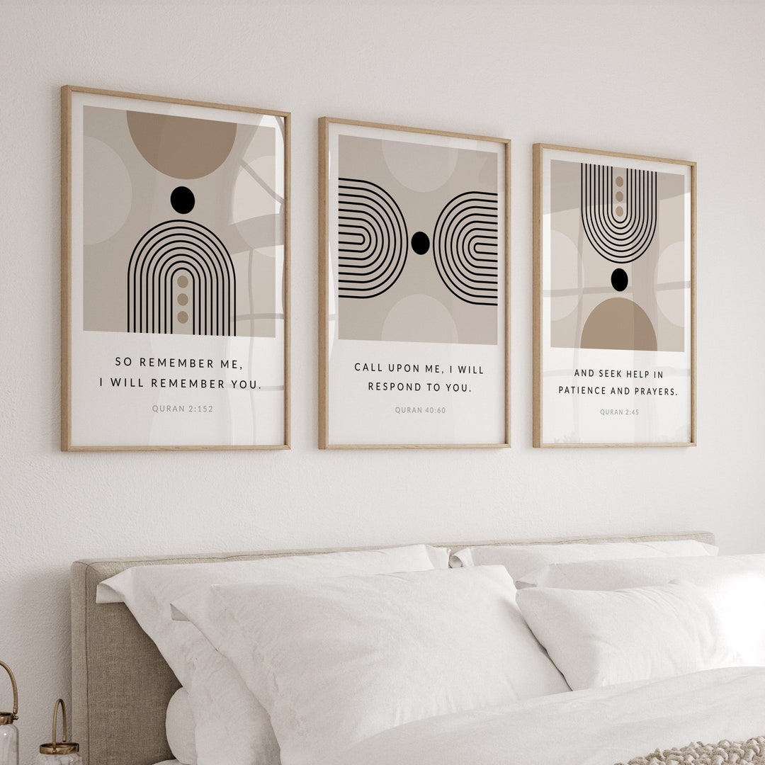 Islamic Wall Art, Set of 3 Islam Posters Digital Download, Muslim ...