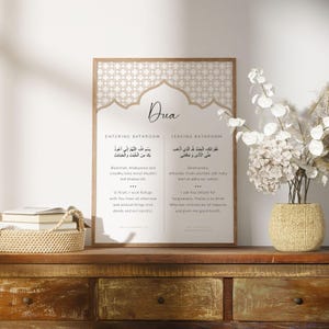 Islamic Dua Wall Art for Bathroom, Modern Muslim Home Decor, Islamic ...