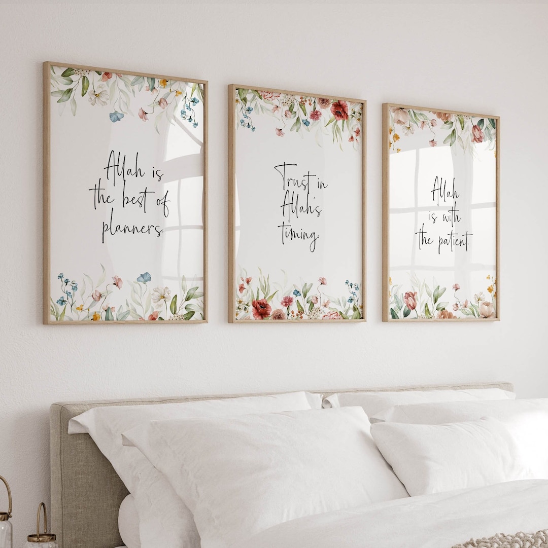 Islamic Wall Art Digital Download, Set of 3 Muslim Posters and Prints ...