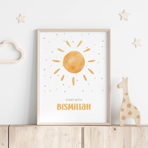 Set of 3 Islamic Wall Art Prints Children, 3 Piece Muslim Nursery ...