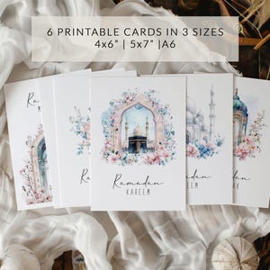 Set of 6 Ramadan Cards - Digital Download, Ramadan Gifts, Printable ...