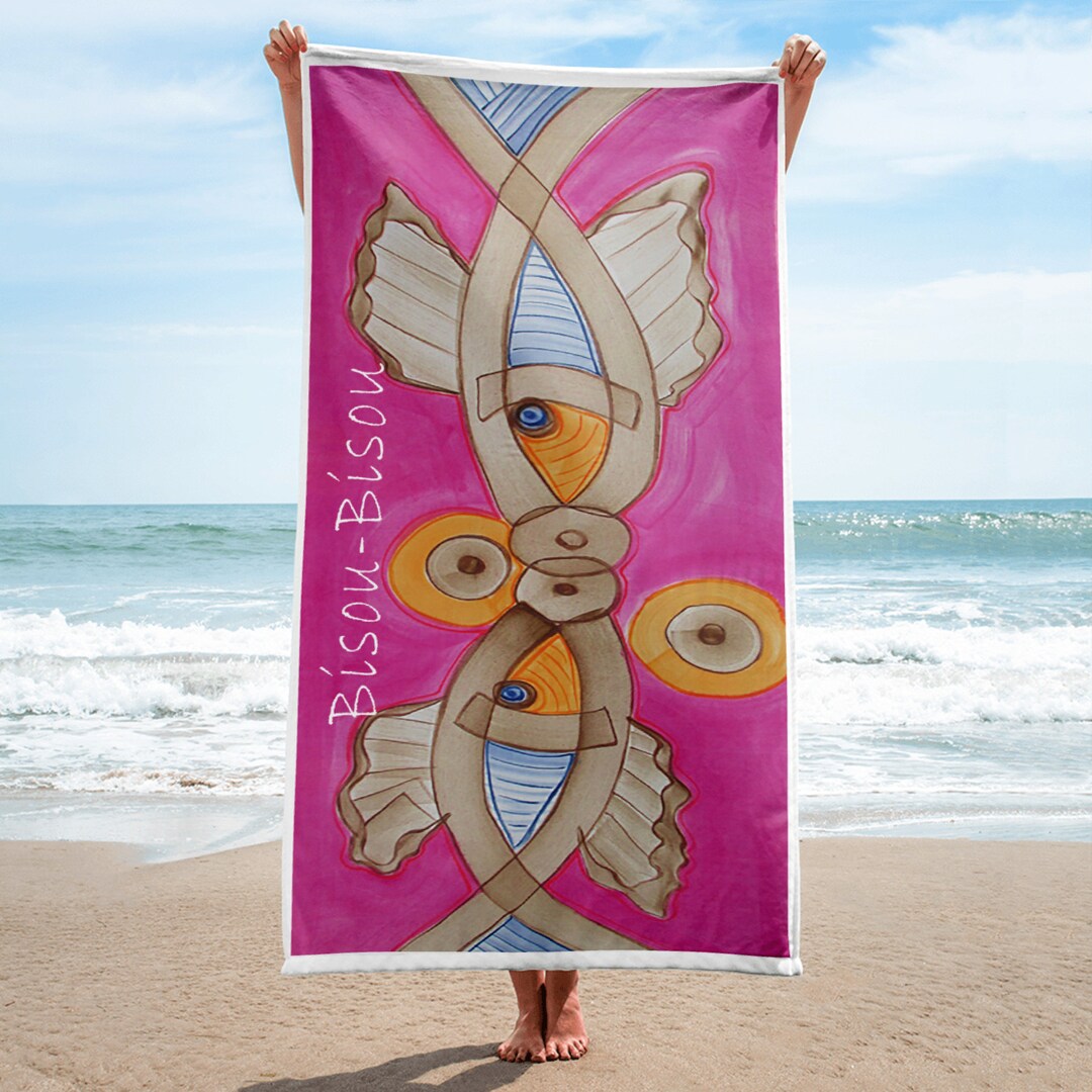Oversized Designer Towel BISOU BISOU Pink - Etsy