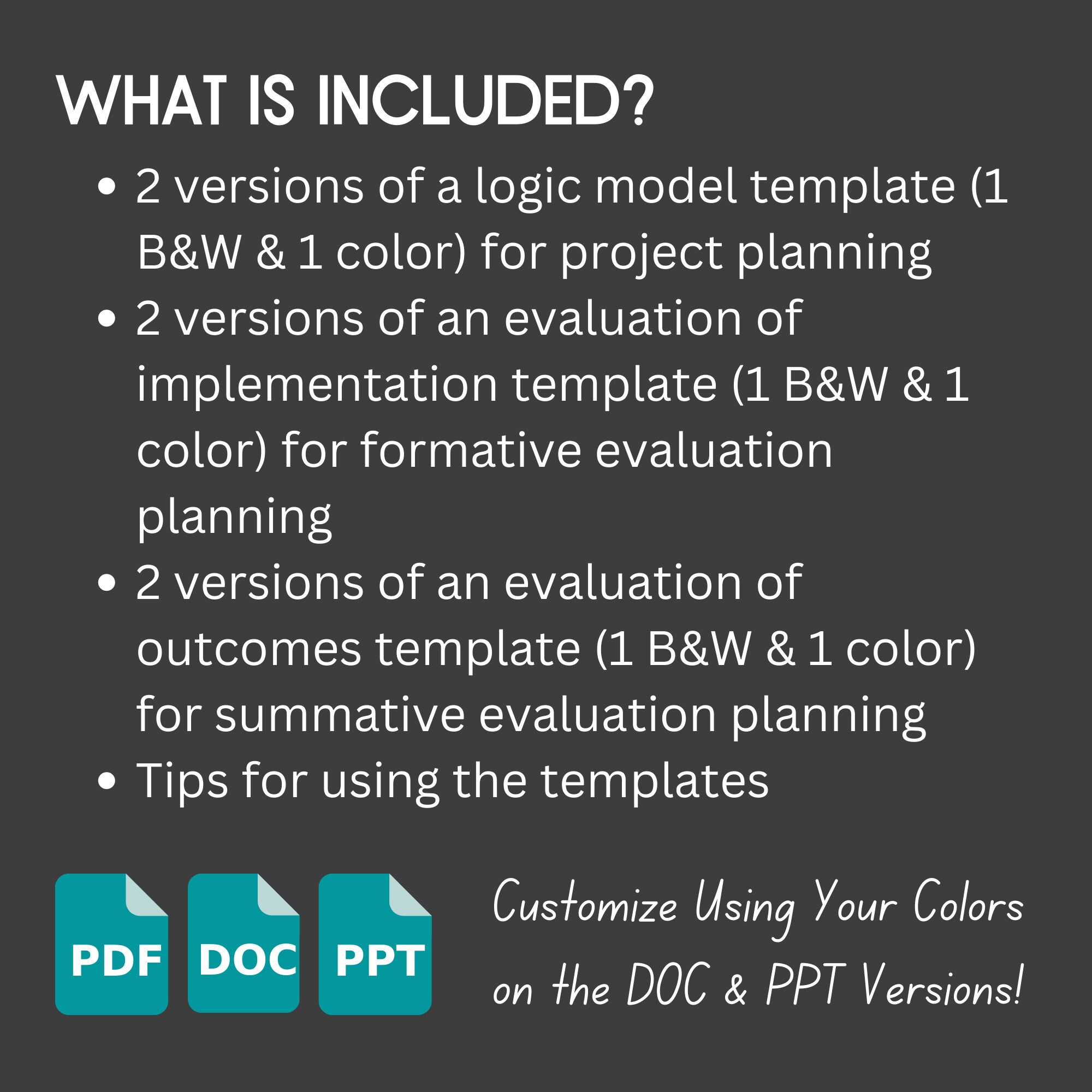 Logic Model & Evaluation Templates | Project Planning | Nonprofit ...