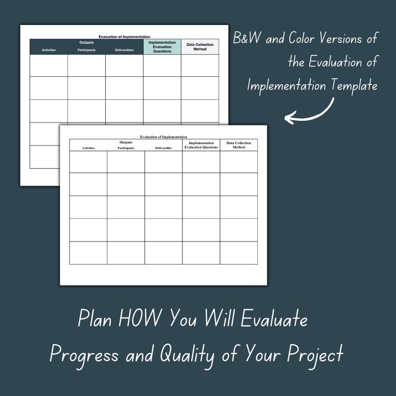 Logic Model & Evaluation Templates | Project Planning | Nonprofit ...