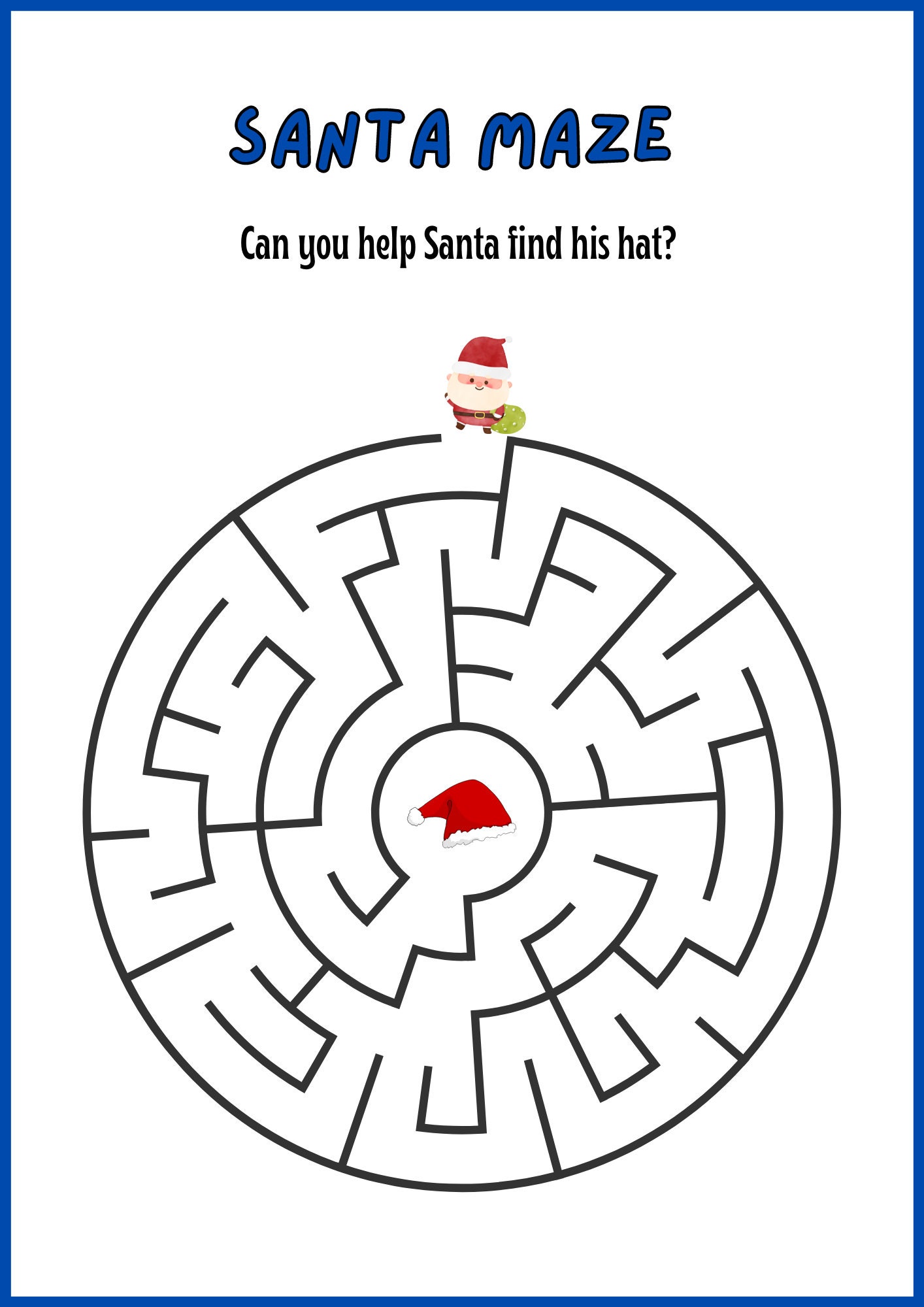 Kids Christmas Santa Maze Puzzles - Etsy UK