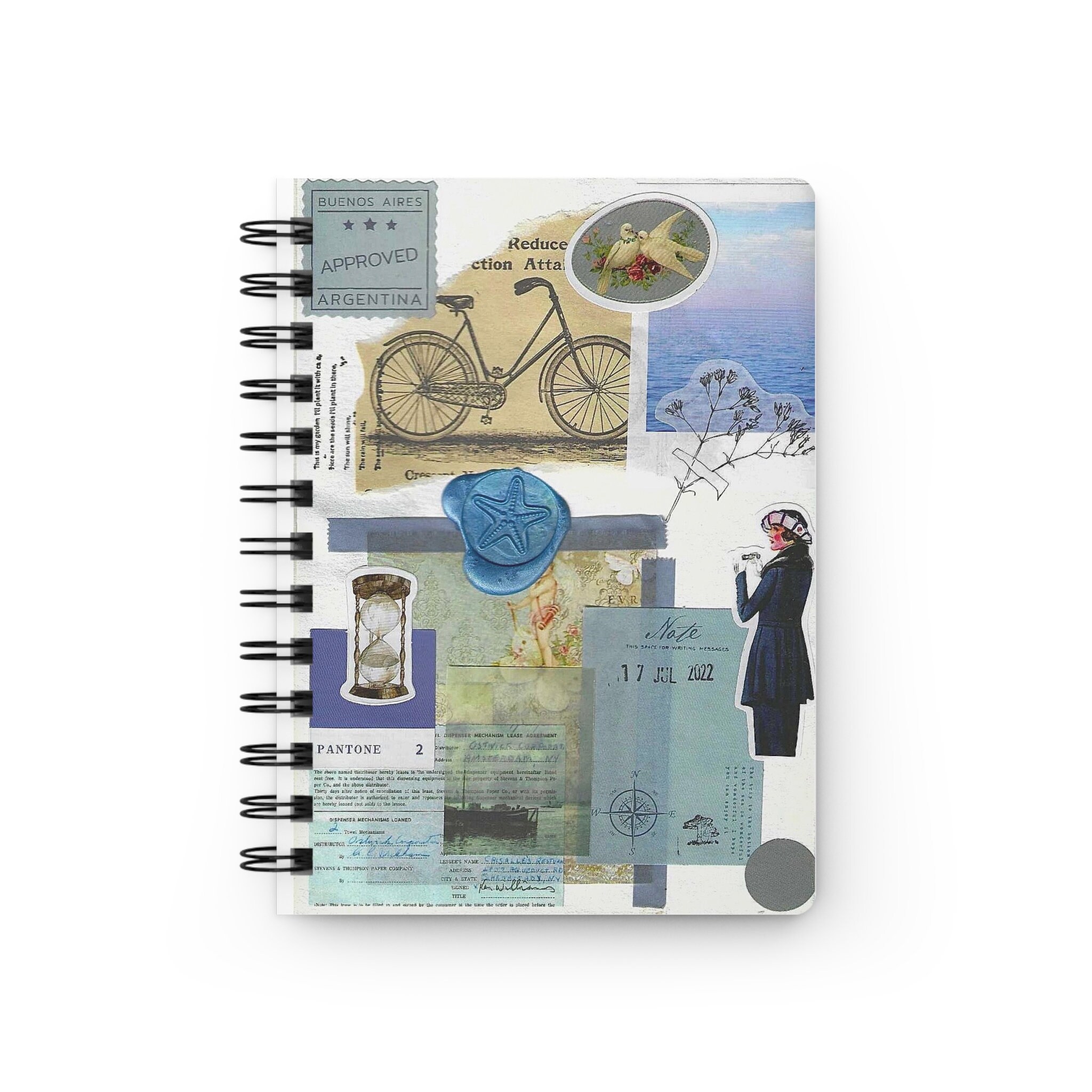 Blue Costal Spiral Bound Journal - Etsy
