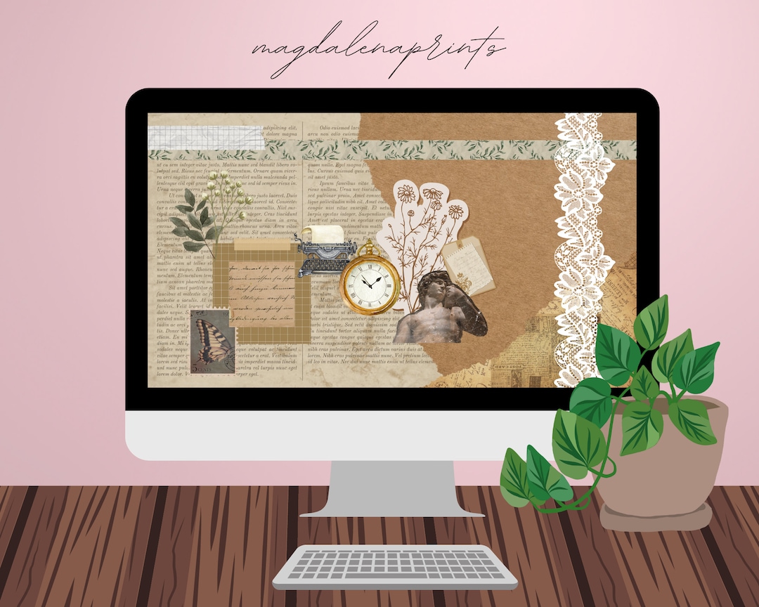 Vintage Scrapbook DIGITAL Wallpaper 2 - Etsy