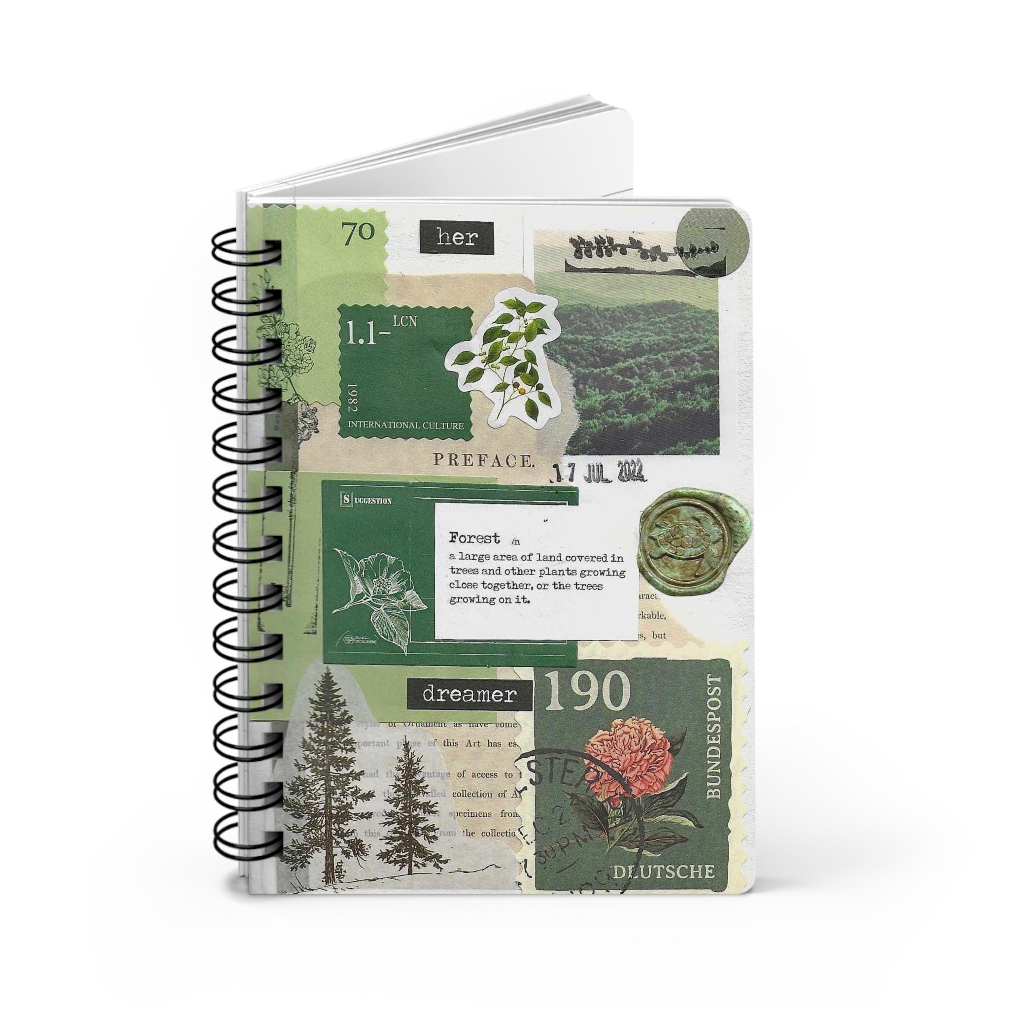 Green Forest Spiral Bound Journal - Etsy