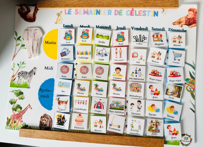 Semainier plastifié personnalisé pour enfant grand format - Etsy France