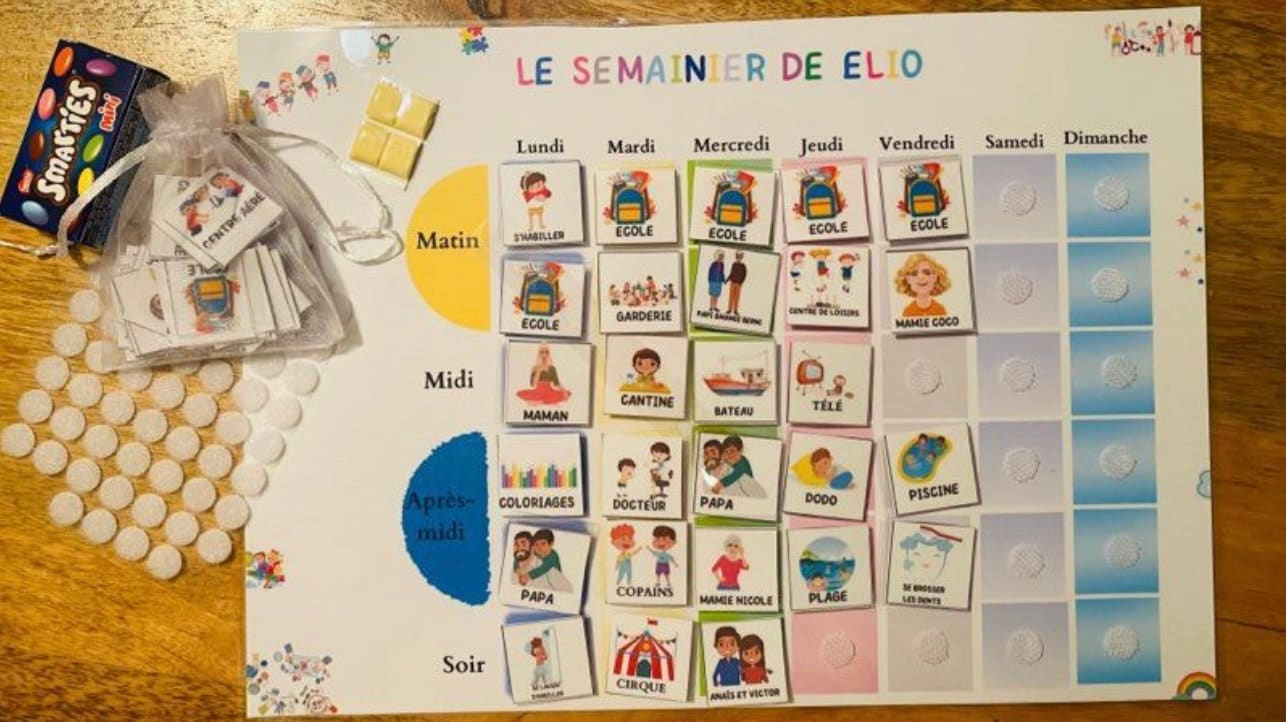Semainier plastifié personnalisé pour enfant grand format - Etsy France