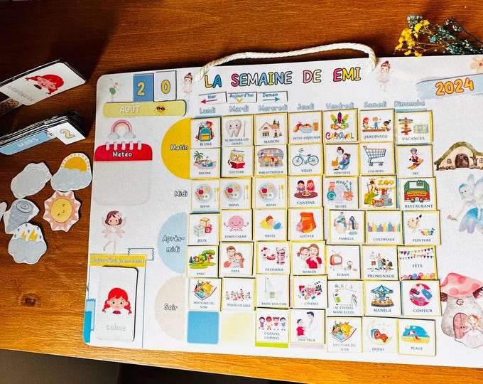 Semainier enfant plastifié - Etsy France