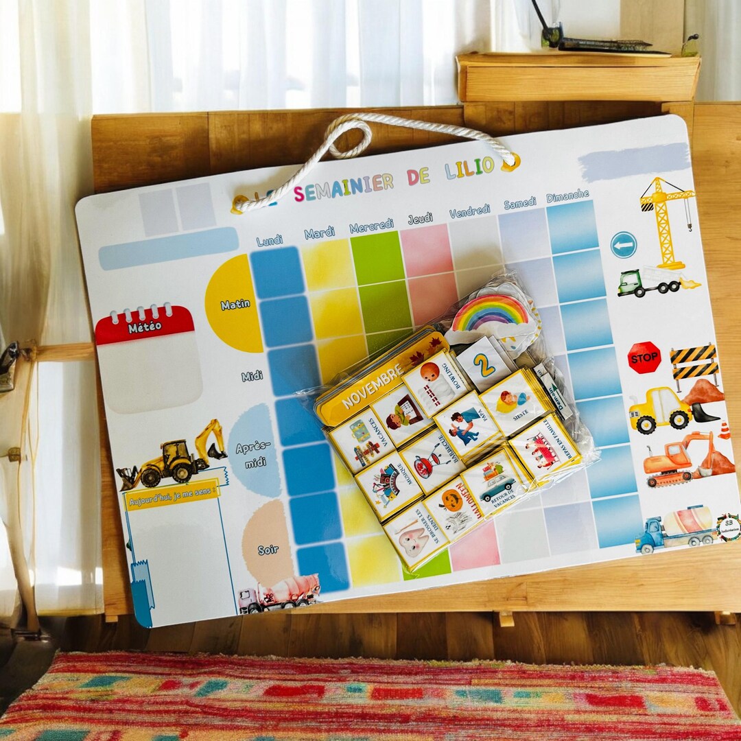180 Magnets / Montessori A3 Magnetic Weekly Planner / Personalized ...