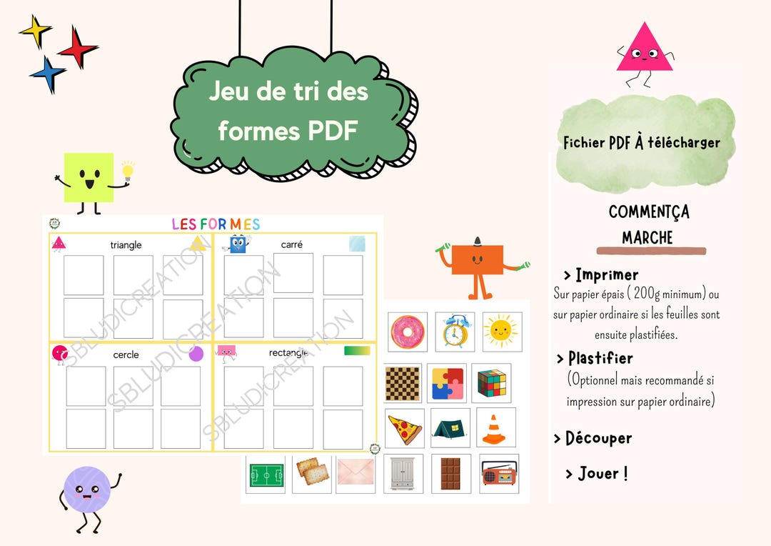 Printable Shape Sorting Game – PDF Educational Sheet – Montessori ...