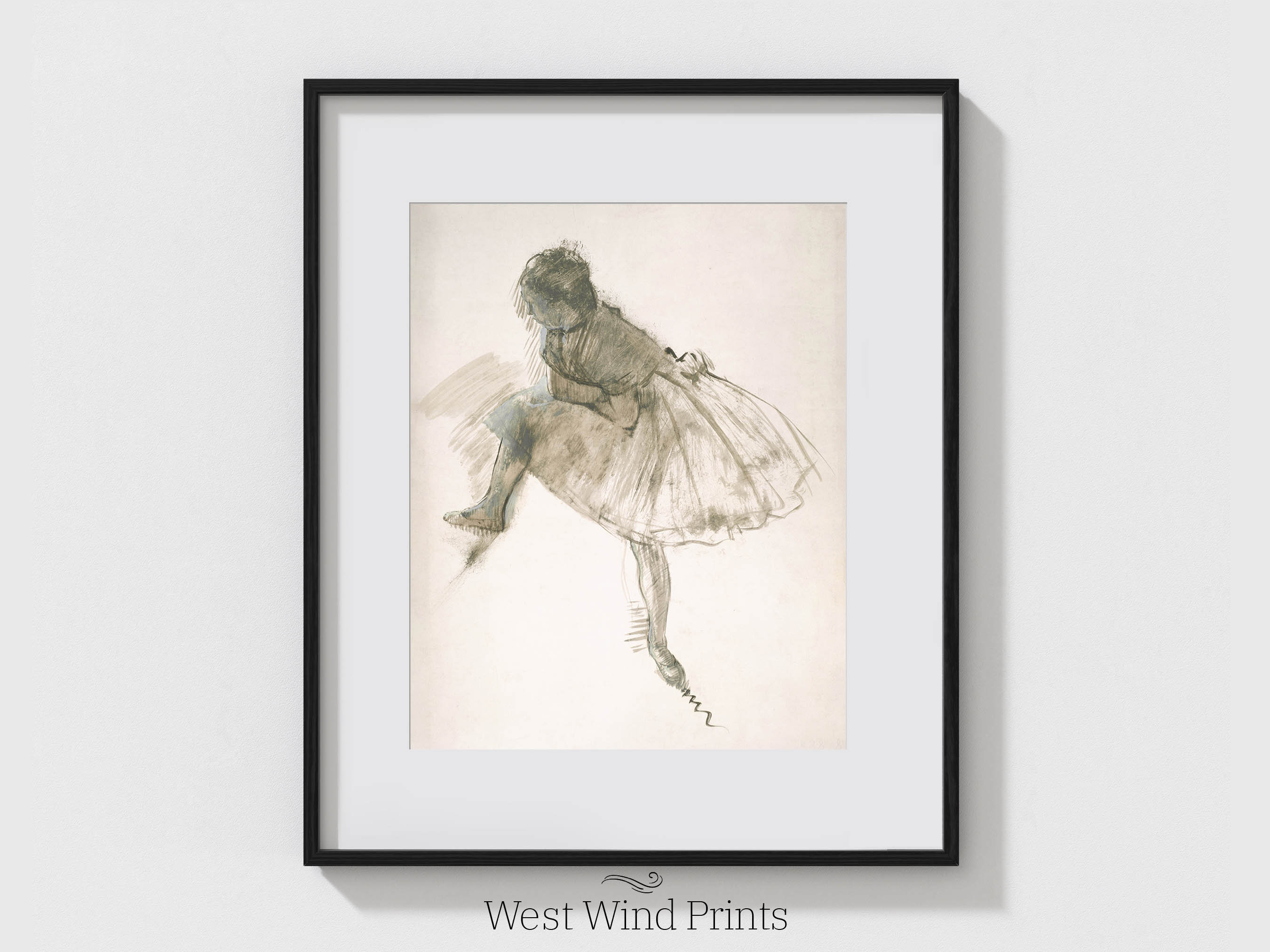 Vintage French Ballerina Sketch Set of 2, Ancient Ballet Dancer Art ...