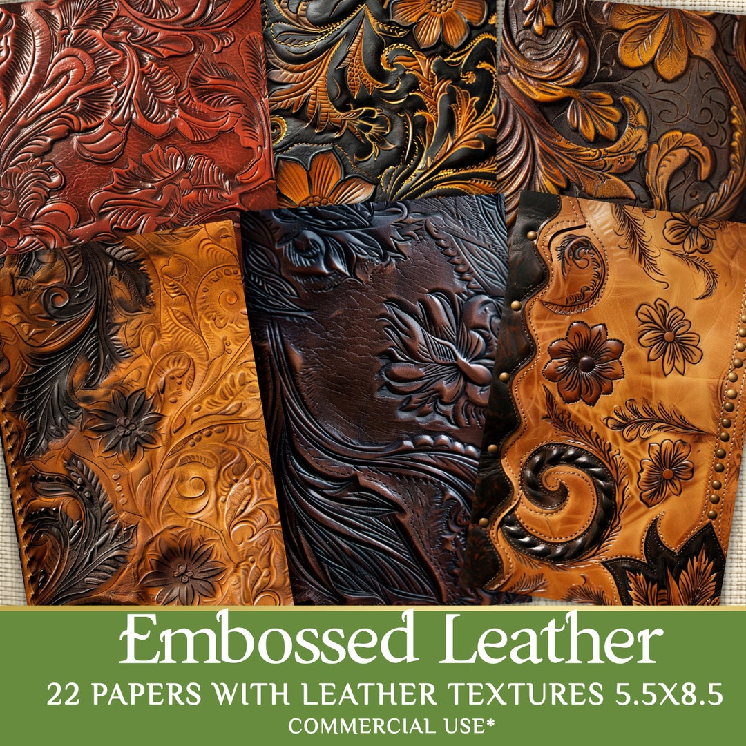 Vintage Leather Textures for Scrapbooking - Printable Collage Sheets ...