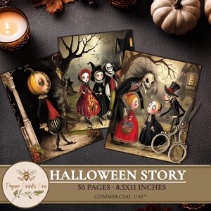 Printable Halloween Pages - Kit for Junk Journals, Card Making and DIY ...
